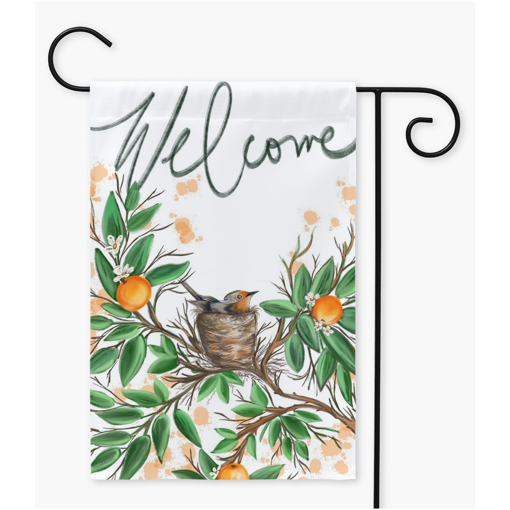 Welcome Beautiful things,Garden Flag, Yard Flag Robin Bird ...